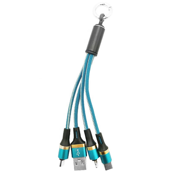 3 in 1 USB SQUID Cable Keychain Charger for Iphone, Type C, Micro USB ...