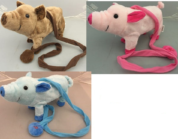 BLUE OR BROWN LARGE REMOTE CONTROL BATTERY OPERATED TOY WALKING PIG ...
